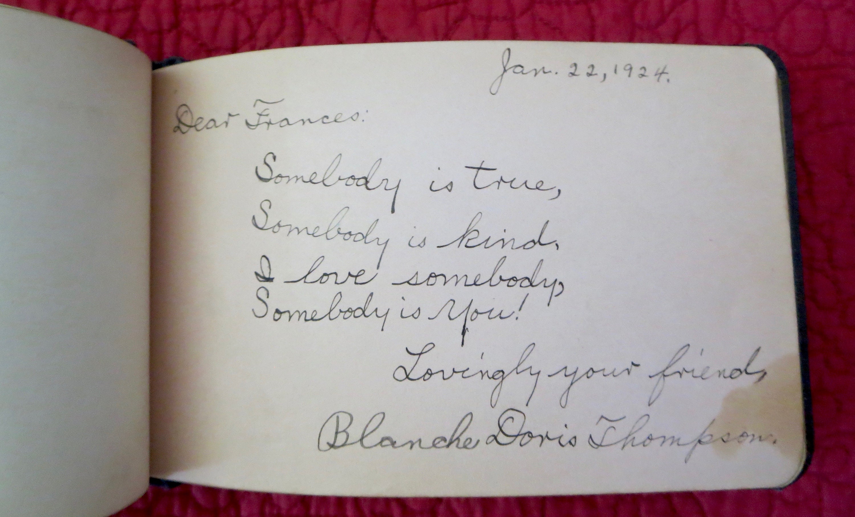 1920s Autograph Book Frances Suter 35 Different Written Notes With ...