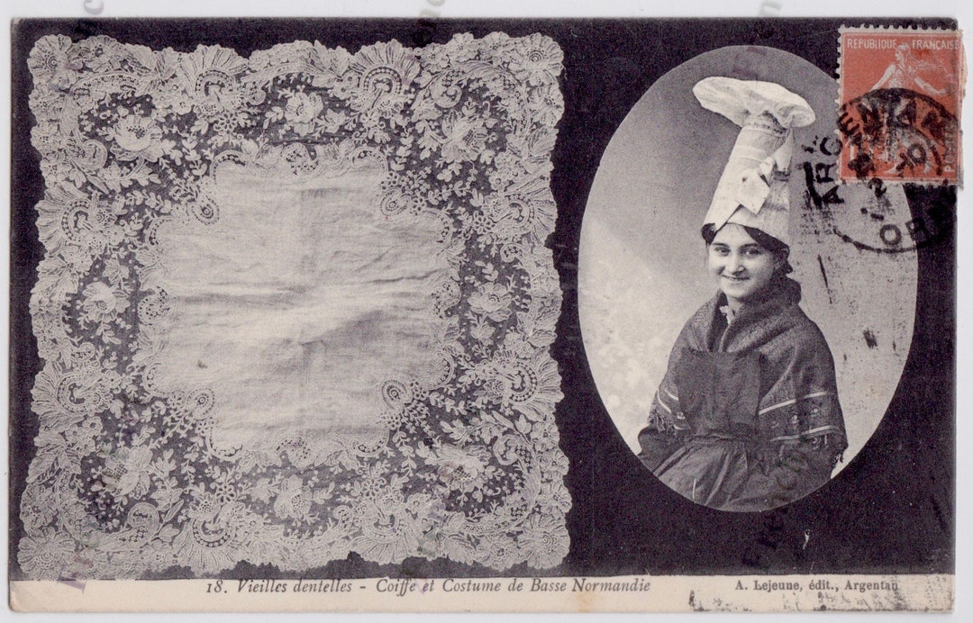 Antique 1915 French Dentelles Lace Postcard Photo of Normandy Lacemaker ...