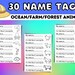 Animal Theme Name Tags, Printable Name Labels, Safari Friends Name Tags ...