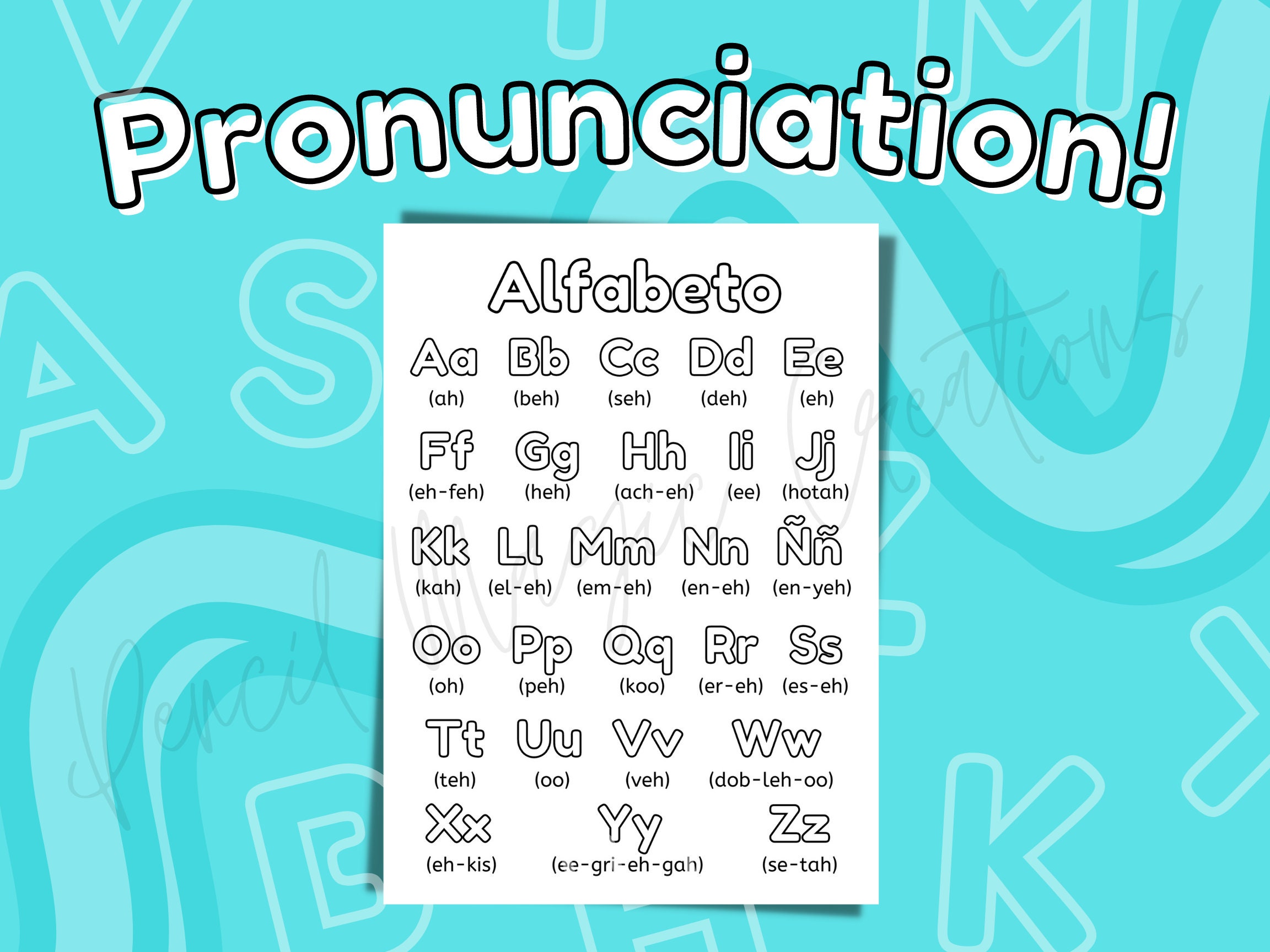 Spanish Alphabet Coloring Pages, Beginner Spanish Worksheets, Easy ...