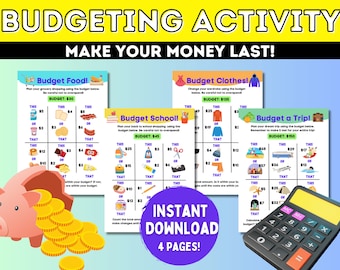 Budgeting Activity for Kids, Budget Worksheet, Homeschool Resources ...