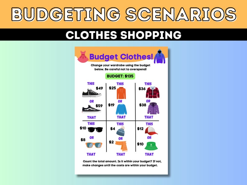 Budgeting Activity for Kids, Budget Worksheet, Homeschool Resources ...