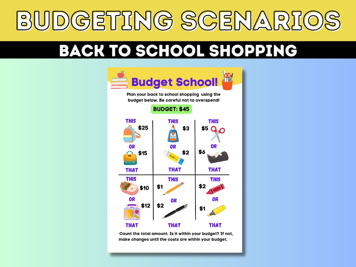 Budgeting Activity for Kids, Budget Worksheet, Homeschool Resources ...