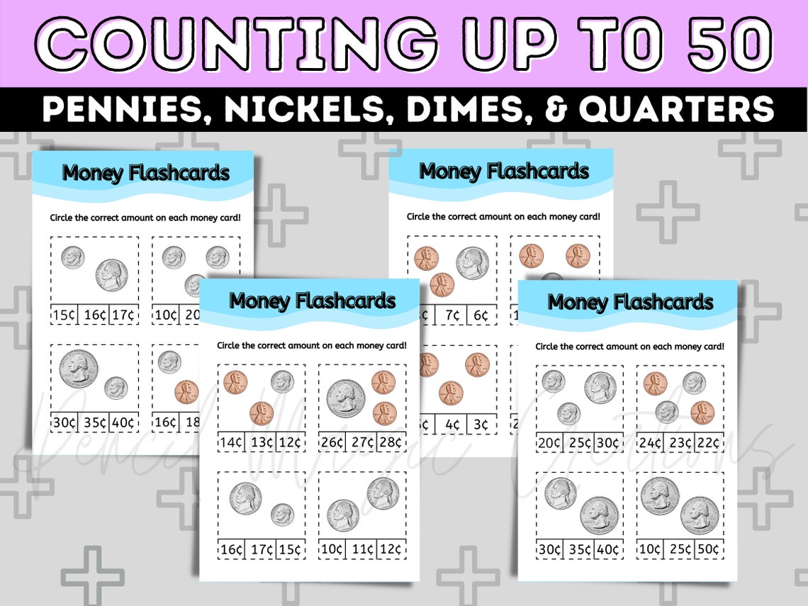 Money Flashcards Bundle, Coin Counting Worksheet, U.S. Currency ...