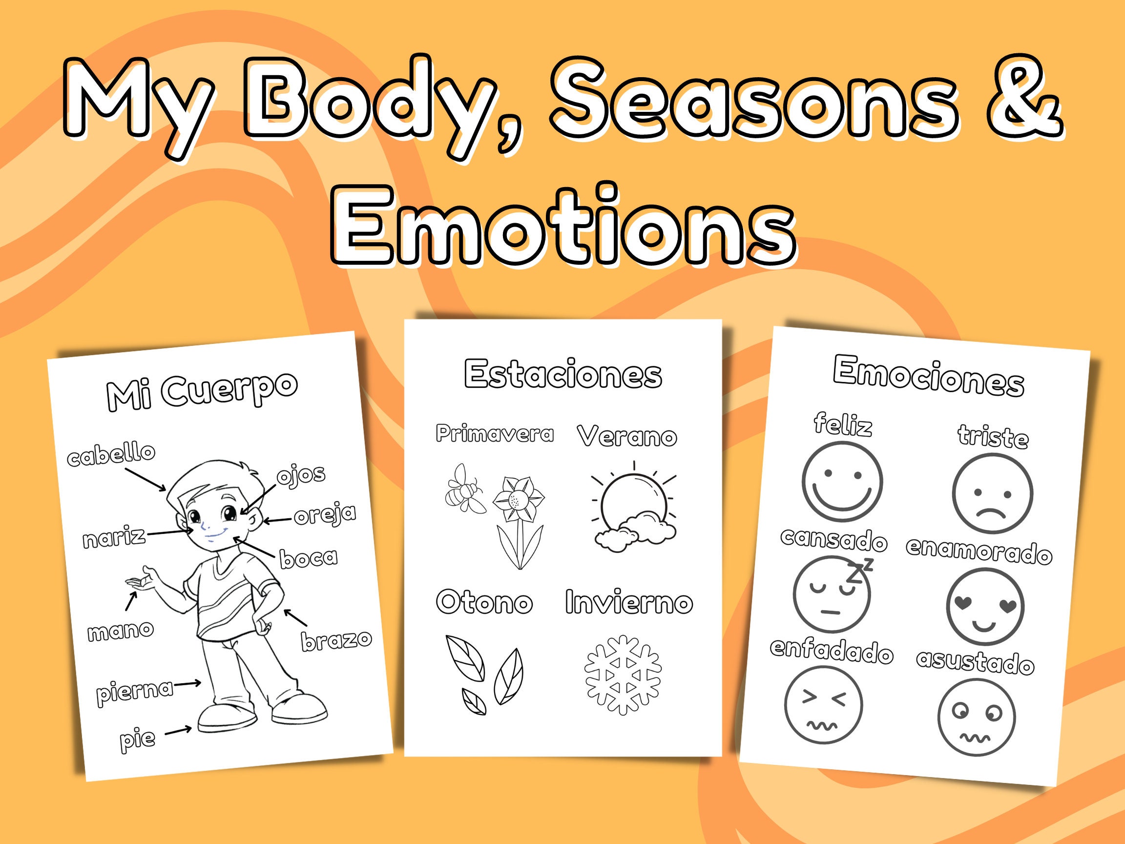 Spanish Coloring Activities, Coloring Pages, Spanish Vocabulary ...