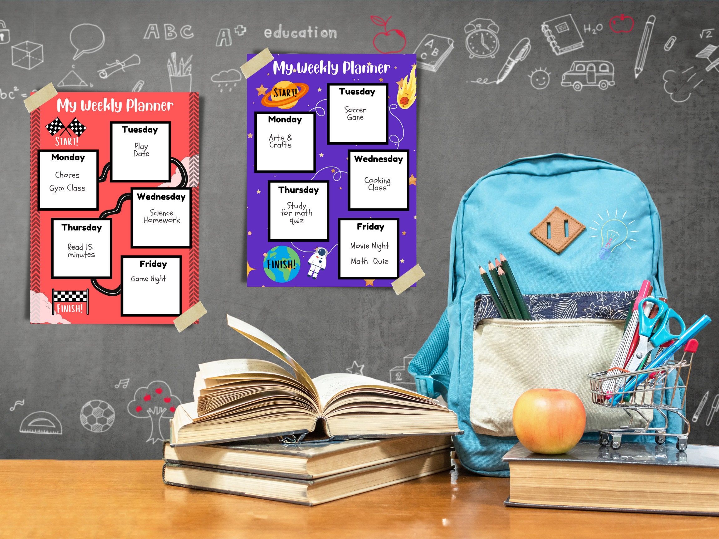 Weekly and Daily Planner for Kids, School Planner, Homeschool Planner ...