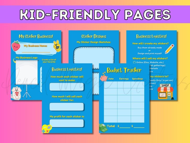 Sticker Business for Kids Template, Small Business for Kids, Business ...