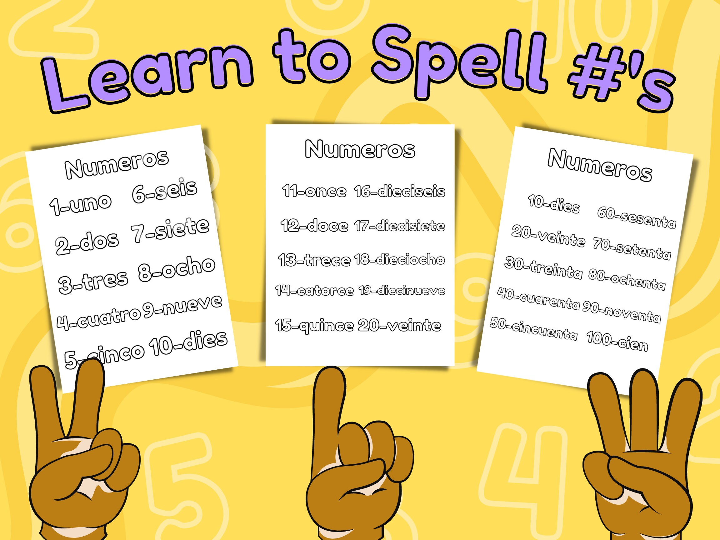 Beginner Spanish Numbers for Kids, Counting in Spanish, Coloring ...