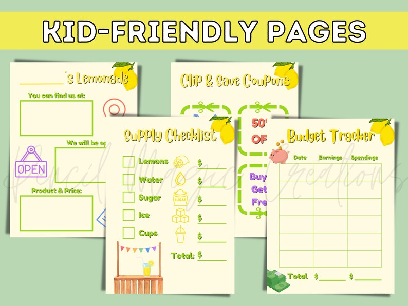 Lemonade Stand Business Plan for Kids, Kid Entrepreneur, Kid Business ...