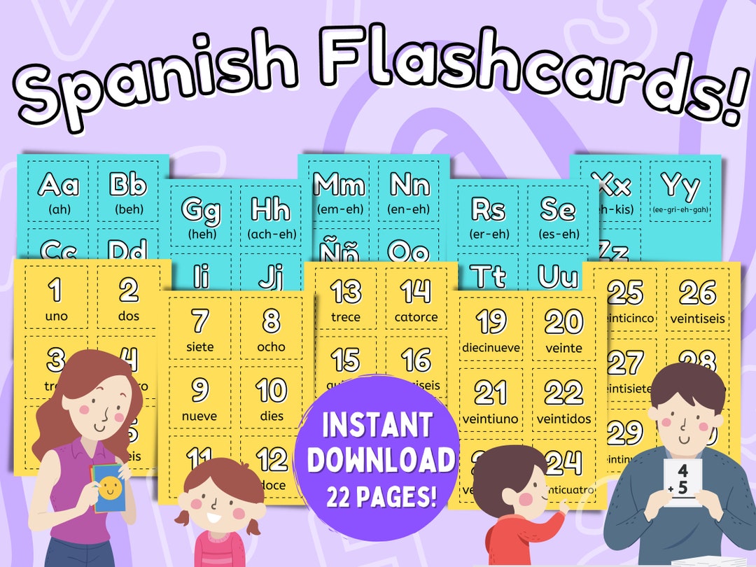 Learn Spanish Flashcards, Letters and Numbers in Spanish, Spanish ...