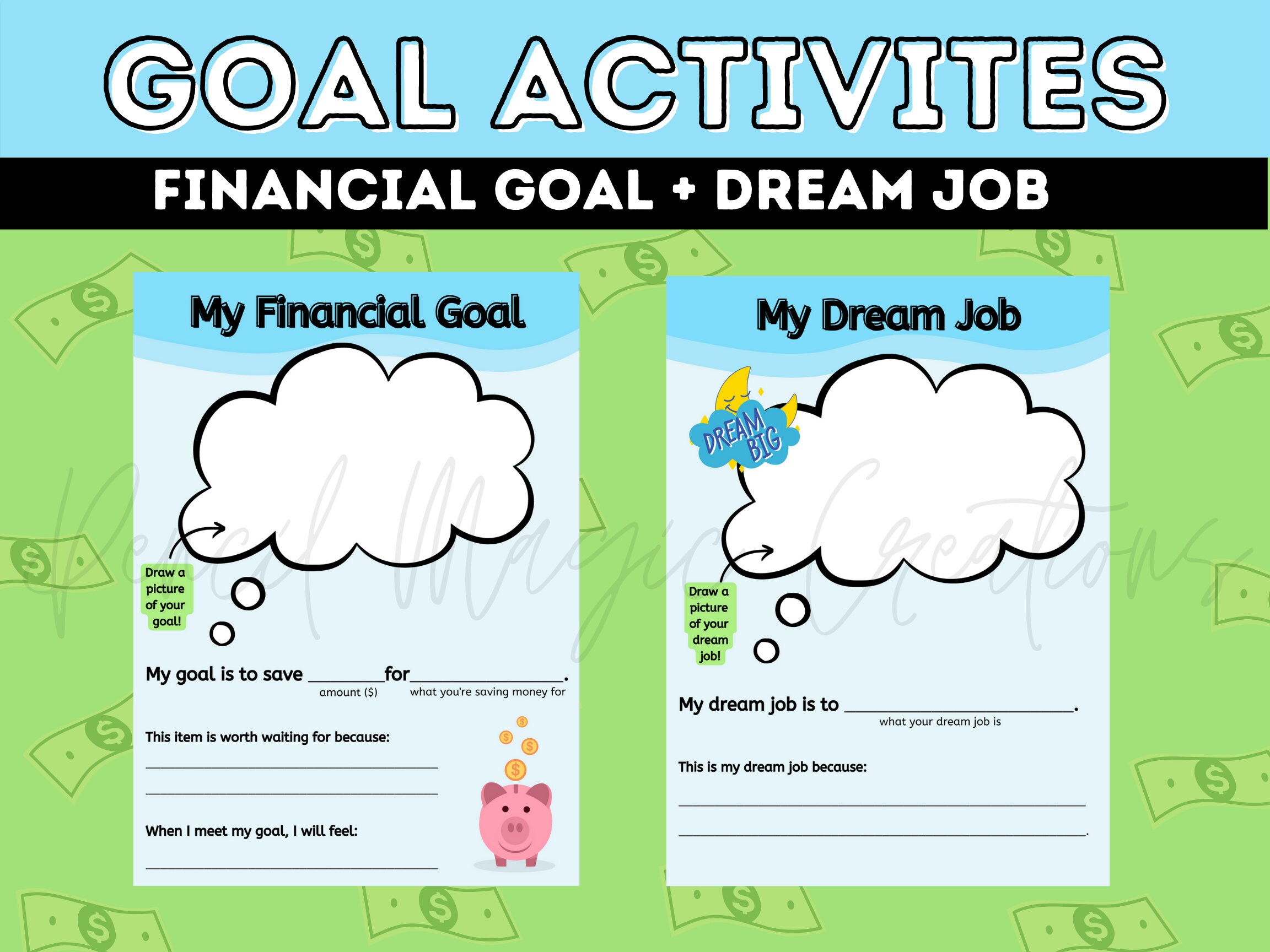 Money Management, Teaching Kids Budgeting, Savings Goal, Bills and ...