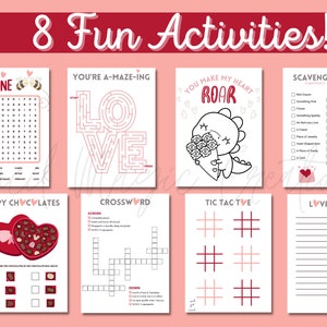 Valentine's Day Activity Bundle Worksheets, Valentine Theme Fun Games ...