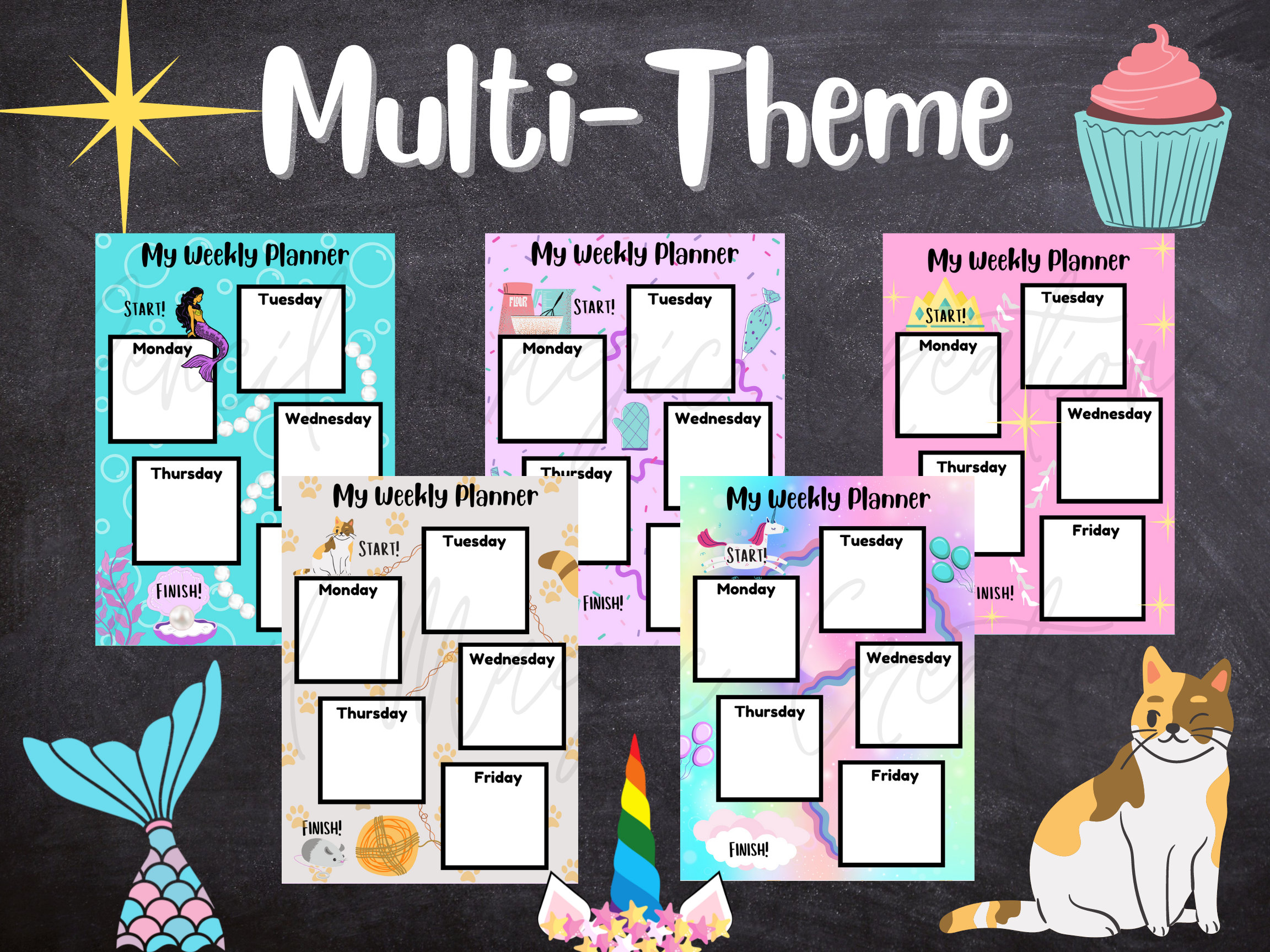 Weekly and Daily Planner for Kids, School Planner, Homeschool Planner ...