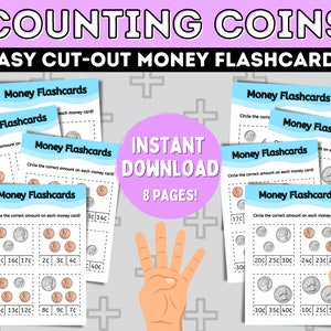 Money Flashcards Bundle, Coin Counting Worksheet, U.S. Currency ...