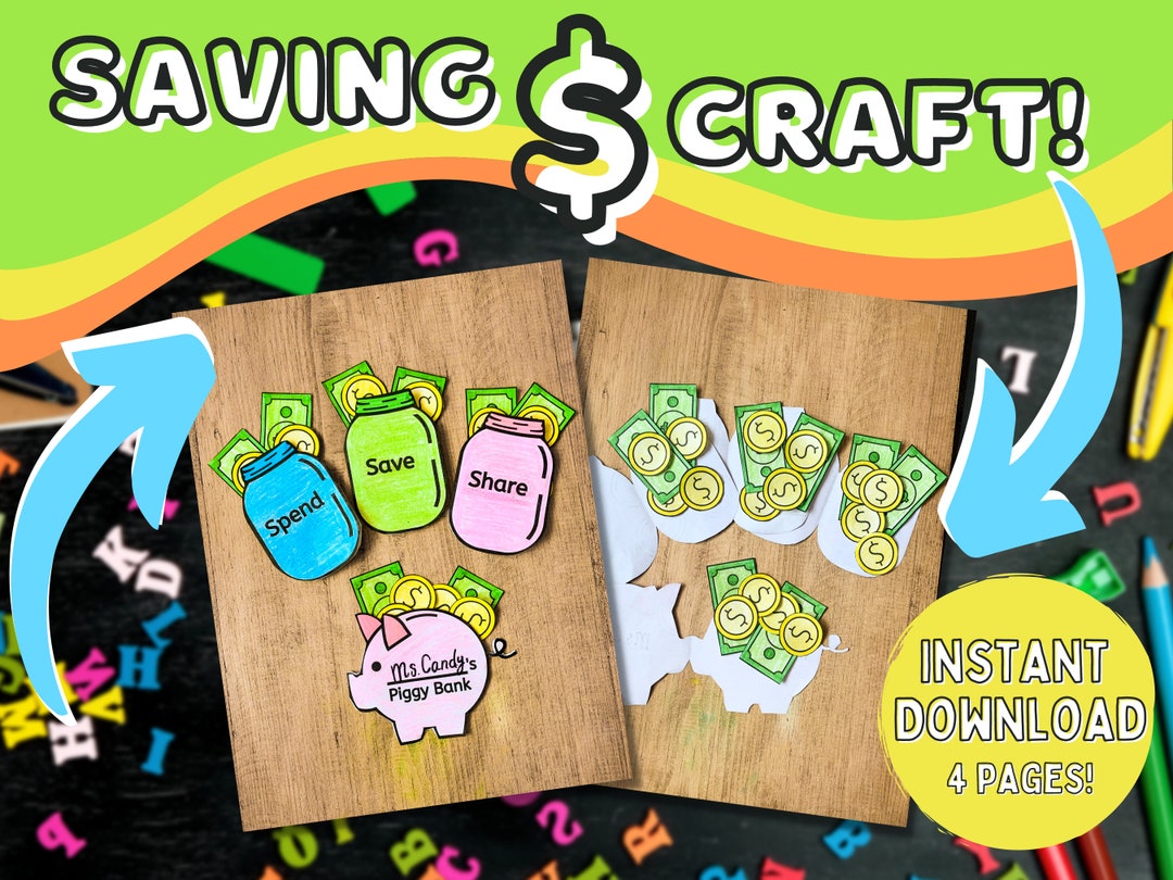 Saving Money Craft for Kids, Piggy Bank Craft, Saving Jars Craft ...