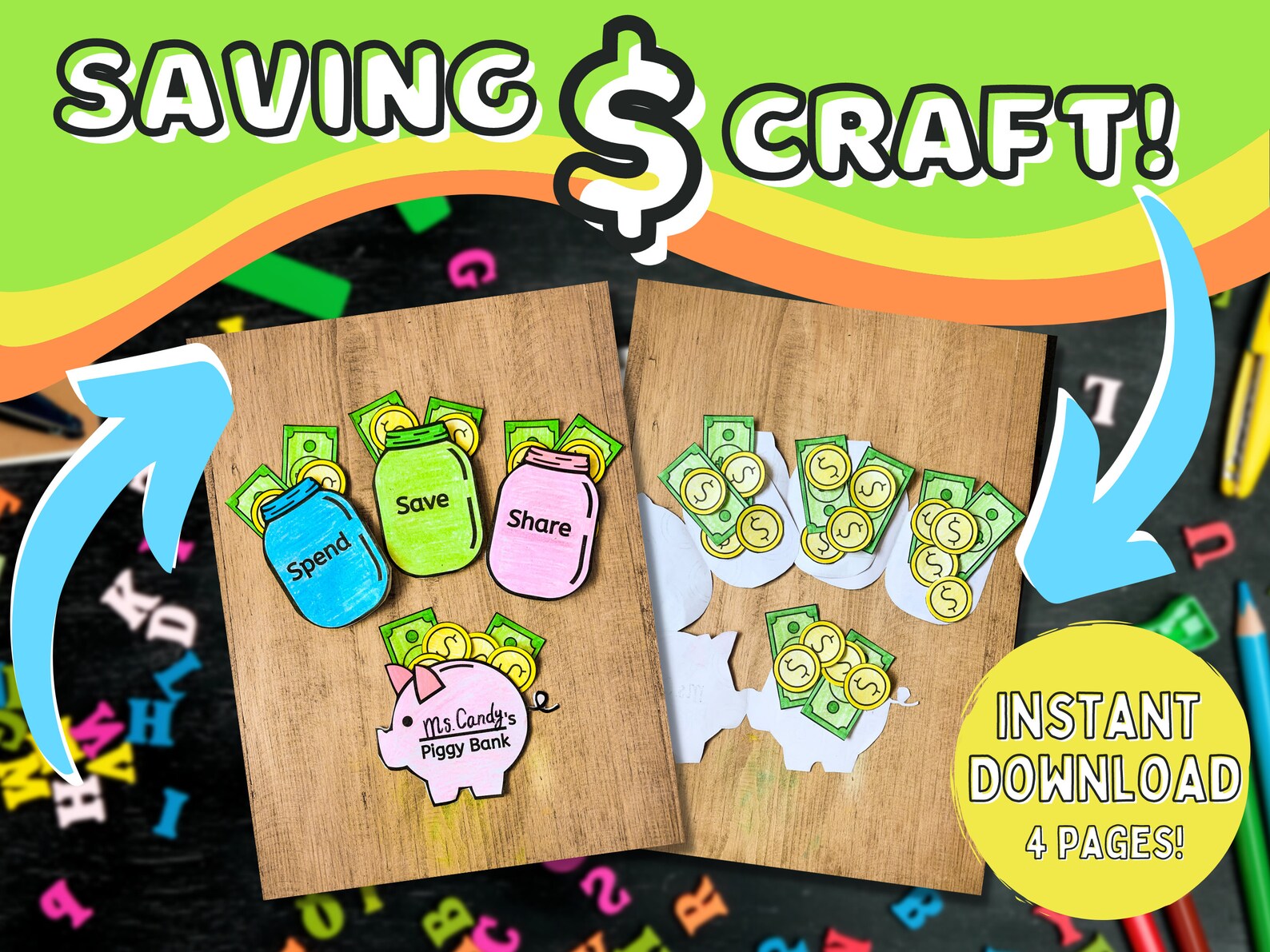 Saving Money Craft for Kids, Piggy Bank Craft, Saving Jars Craft ...