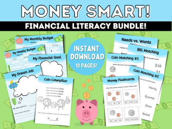 Money Management Teaching Kids Budgeting Savings Goal Bills - Etsy