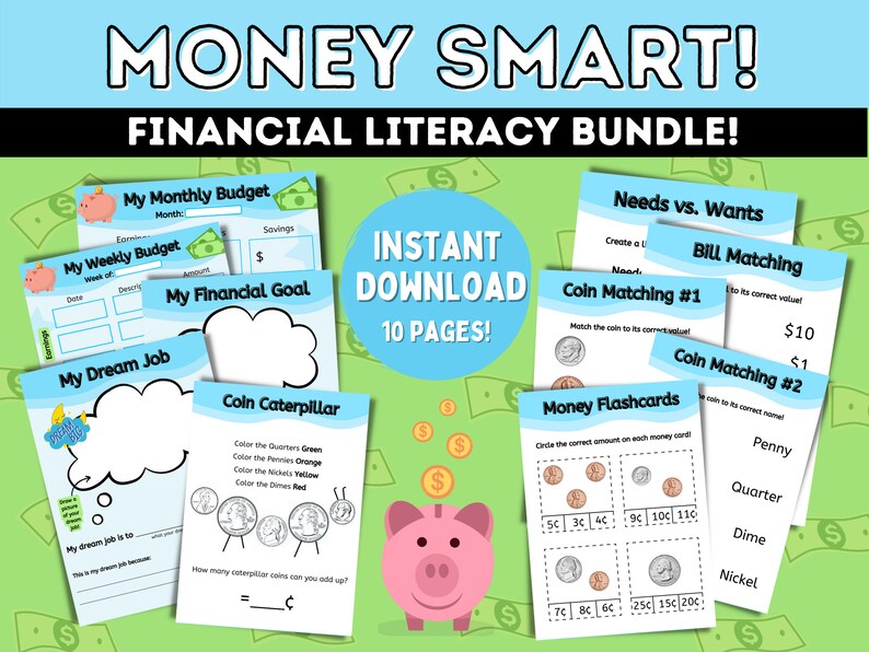 Money Management, Teaching Kids Budgeting, Savings Goal, Bills and ...