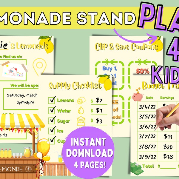 Lemonade Stand Printables - Etsy