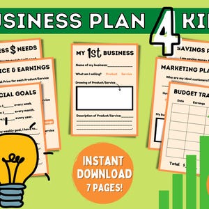 Small Business Plan Template for Kids, Kid Entrepreneur, Budgeting ...
