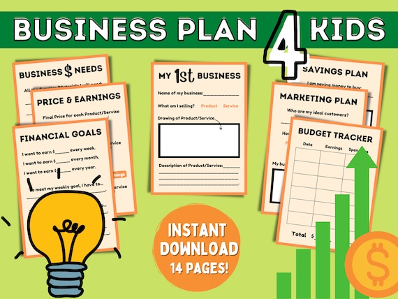 Small Business Plan Template for Kids Kid Entrepreneur - Etsy