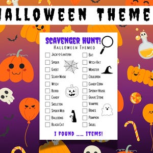 Seasonal Themed Scavenger Hunt Activity, Halloween Games, Christmas Fun ...