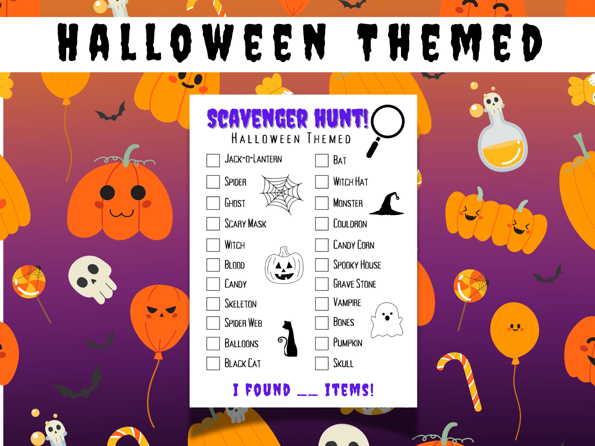 Seasonal Themed Scavenger Hunt Activity, Halloween Games, Christmas Fun ...