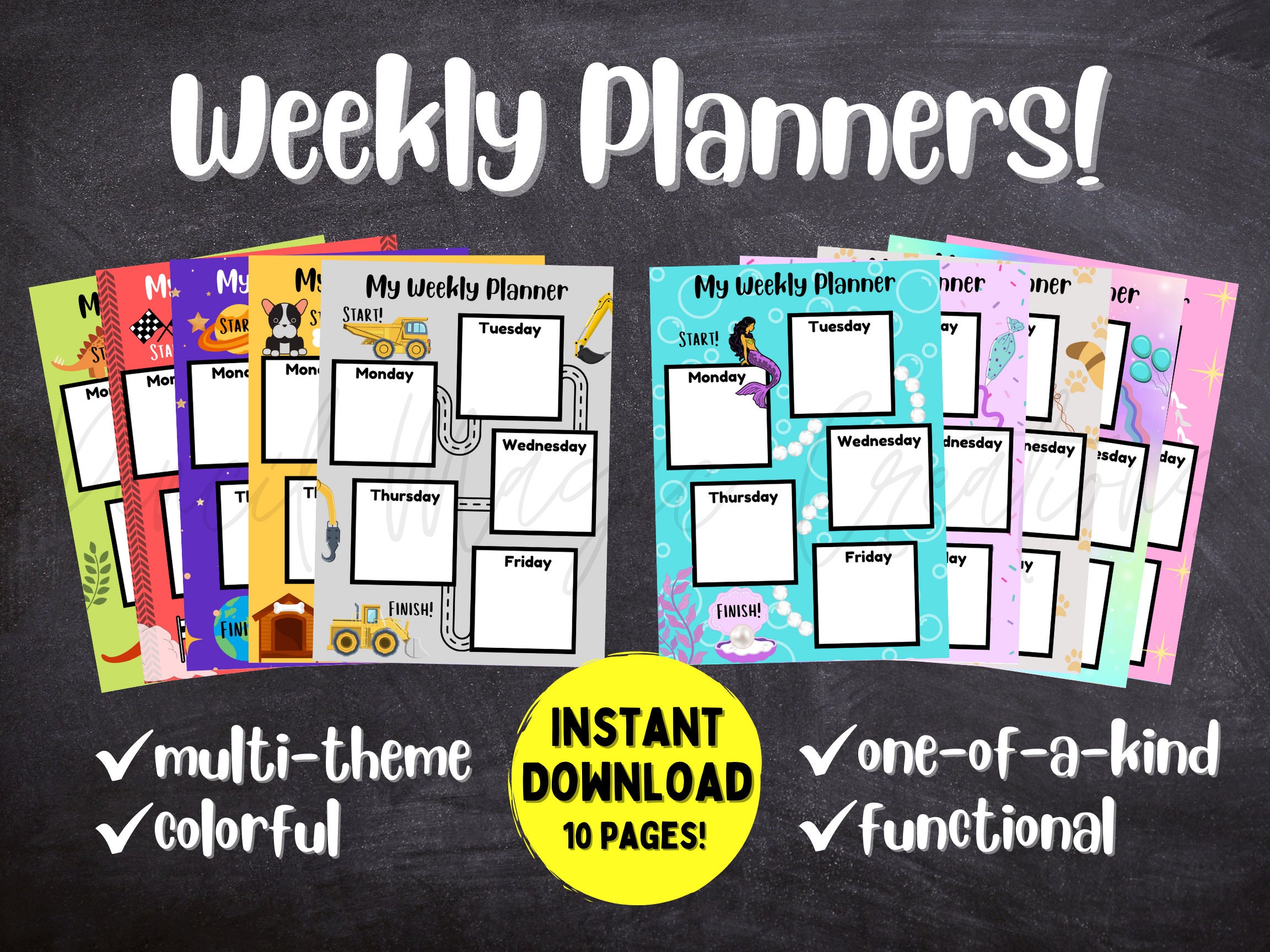 Weekly and Daily Planner for Kids, School Planner, Homeschool Planner ...