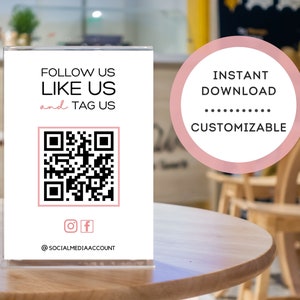 FOLLOW Us LIKE Us TAG Us Social Media Qr Code Sign Pop up Events ...