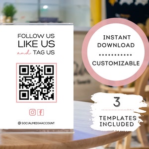 FOLLOW Us LIKE Us TAG Us Social Media Qr Code Sign Pop up Events ...