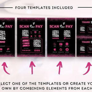 QR CODE SIGN Pop up Shop Payment Sign Scan to Pay Sign Vendor Display ...