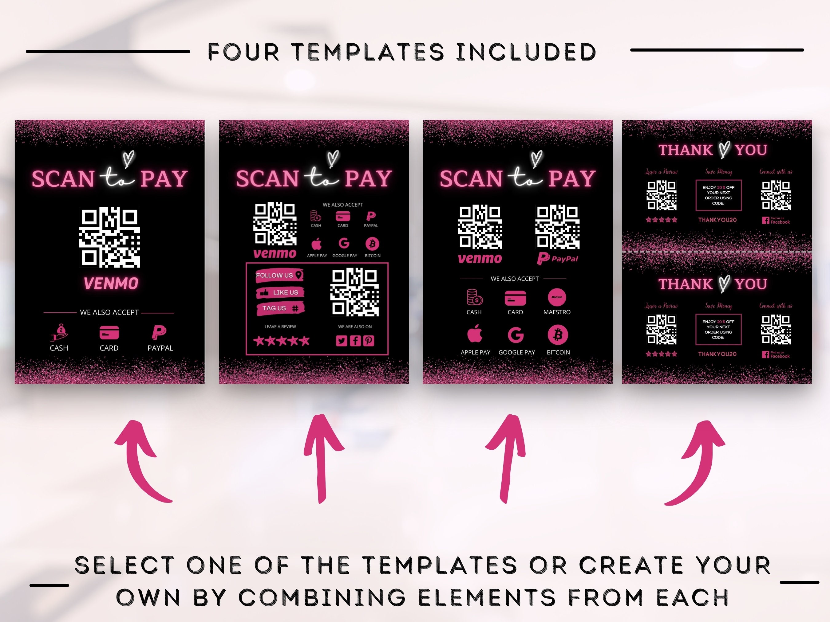 QR CODE SIGN Pop Up Shop Payment Sign Scan to Pay Sign | Etsy