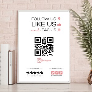 FOLLOW Us LIKE Us TAG Us Social Media Qr Code Sign Pop up Events ...