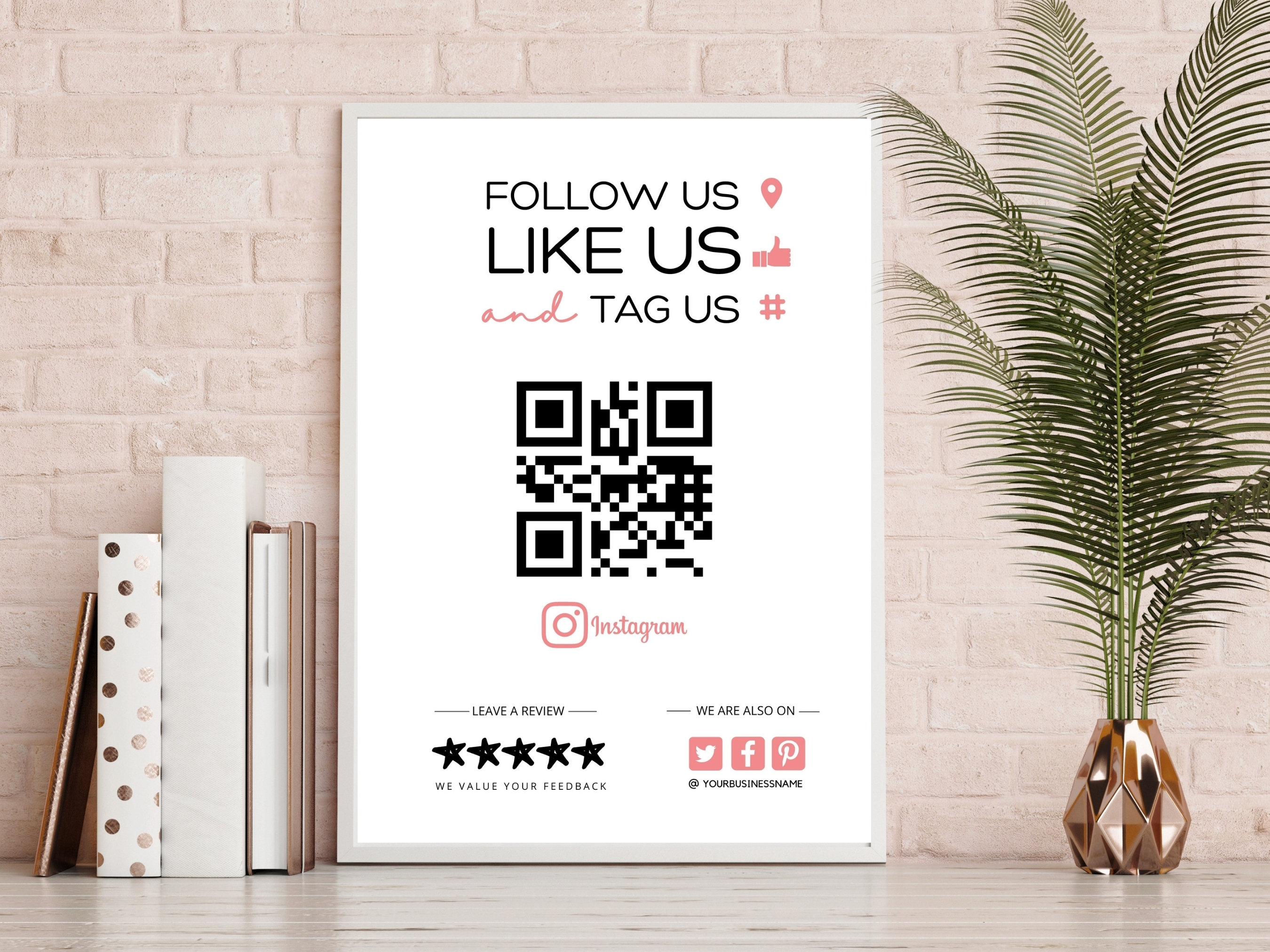 FOLLOW Us LIKE Us TAG Us Social Media Qr Code Sign Pop up - Etsy UK