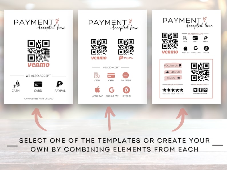 ACCEPTED PAYMENTS Sign Scan to Pay Custom QR Code Framed - Etsy