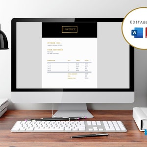 BLACK & GOLD Invoice Template for Small Businesses Professional and ...