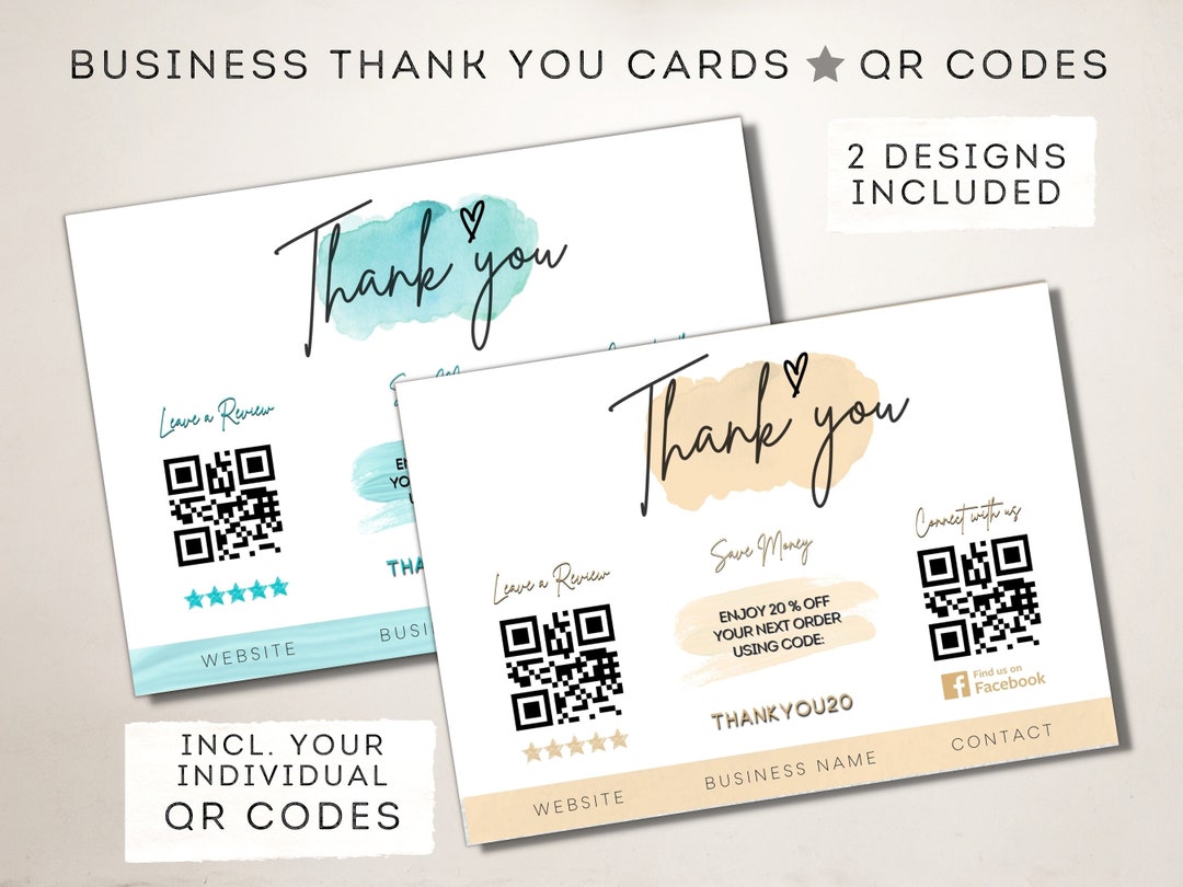 CUSTOM QR CODE Thank You for Your Order Printable Business Thank You ...