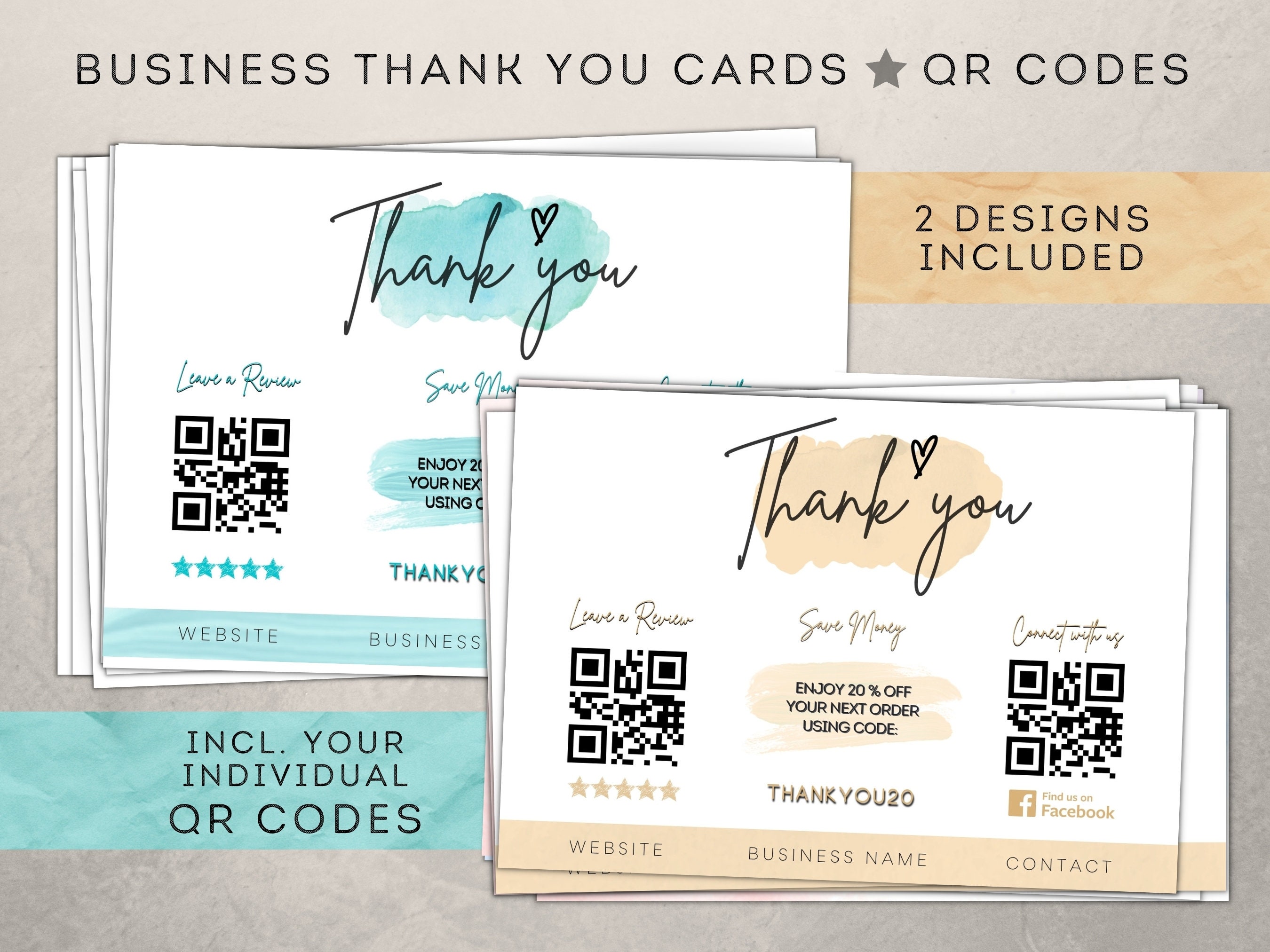 CUSTOM QR CODE Thank You for Your Order Printable Business - Etsy