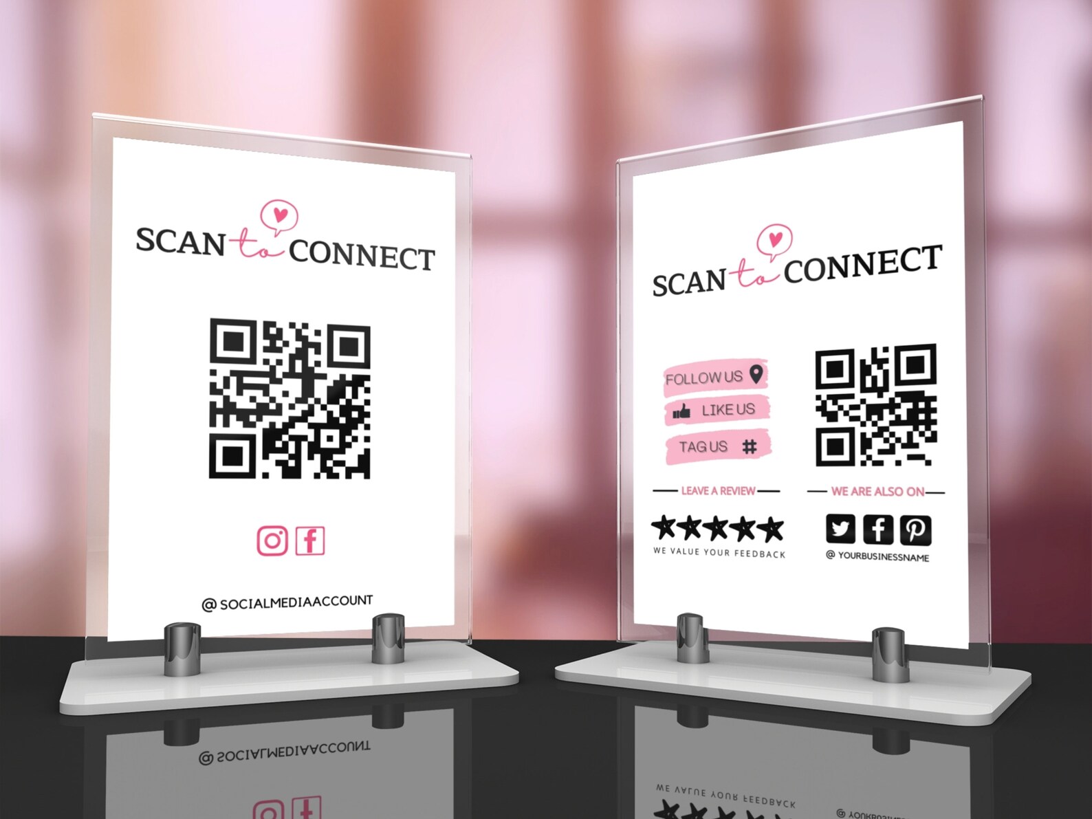 CUSTOM QR CODE Sign Business Sign Connect With Us Social - Etsy