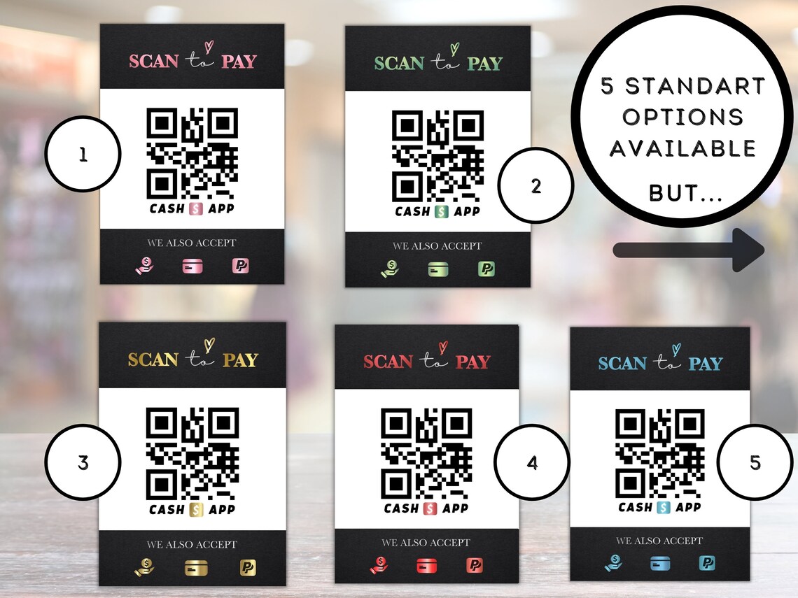 CUSTOM QR CODE Sign Business Sign Scan to Pay Venmo | Etsy