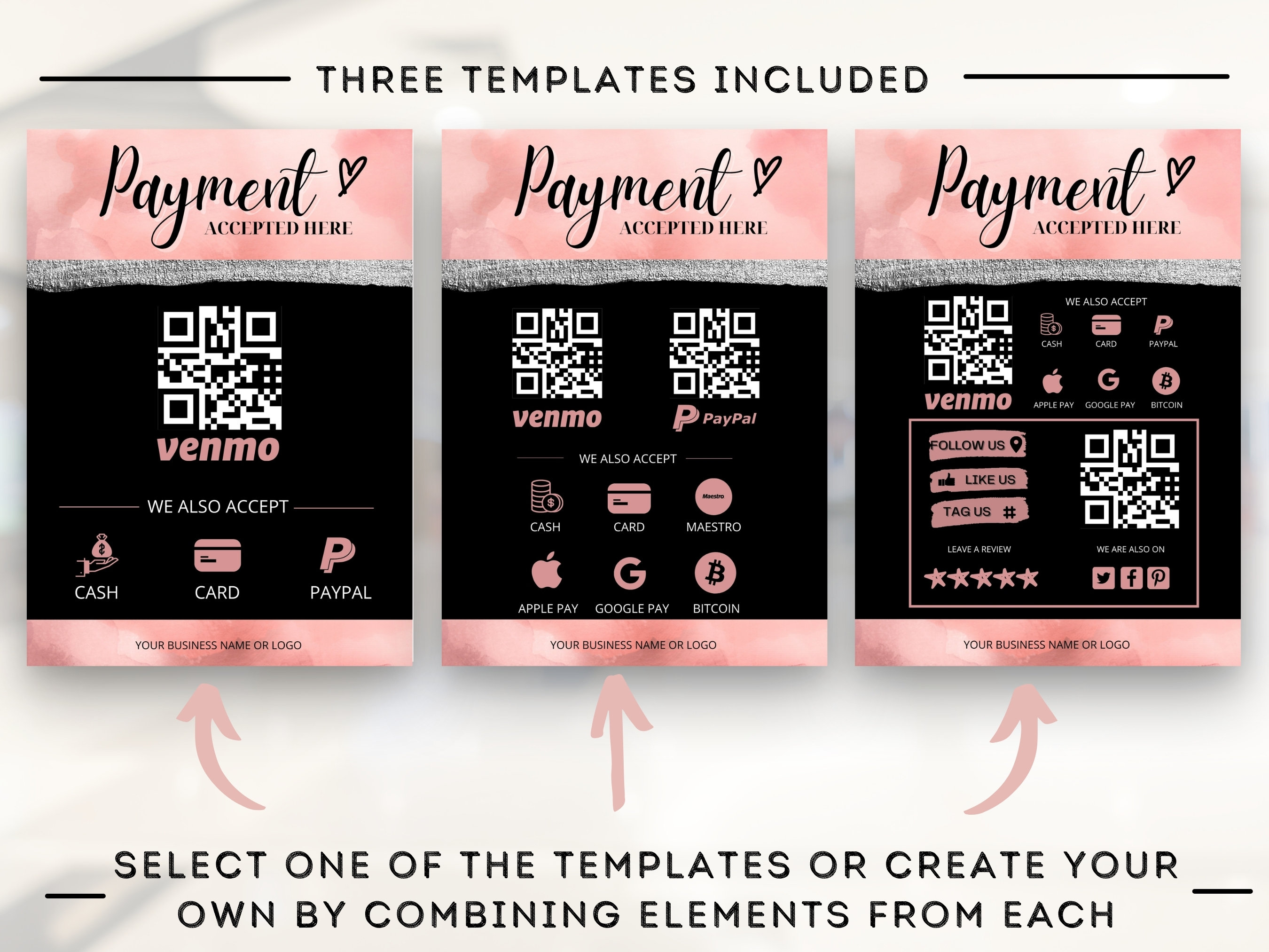 QR CODE SIGN Pop Up Shop Payment Sign Scan to Pay Sign | Etsy