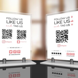 FOLLOW Us LIKE Us TAG Us Social Media Qr Code Sign Pop up Events ...