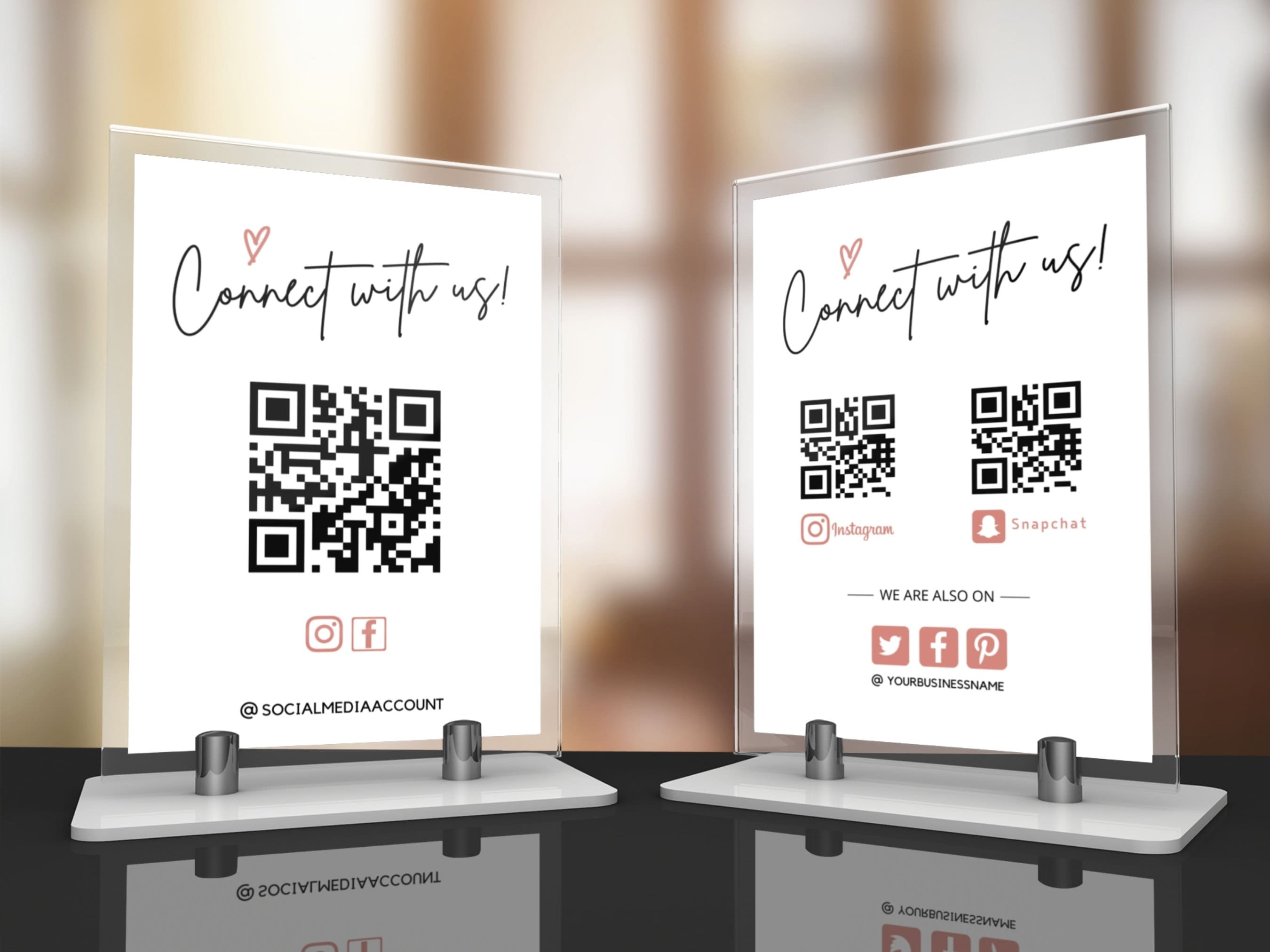 CONNECT WITH US Qr Code Table Sign for Airbnb Vendor Pop | Etsy
