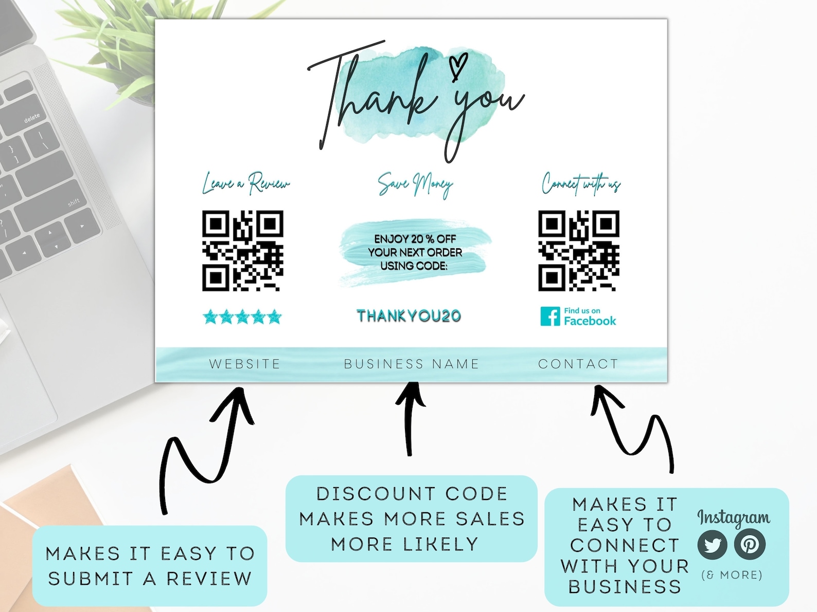 CUSTOM QR CODE Thank You for Your Order Printable Business - Etsy