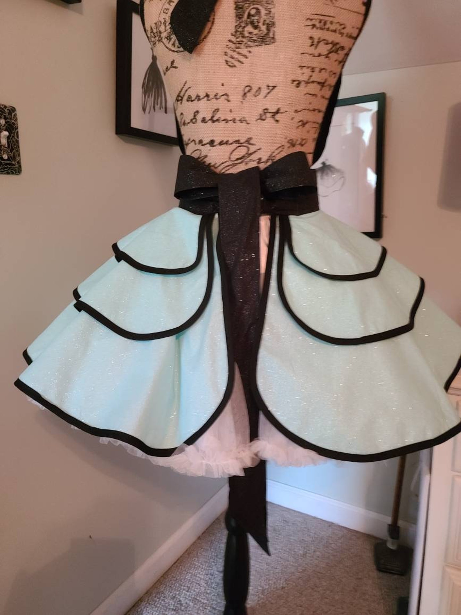 Shimmering Seafoam and Black Retro Style Hostess Apron- Also Comes in ...