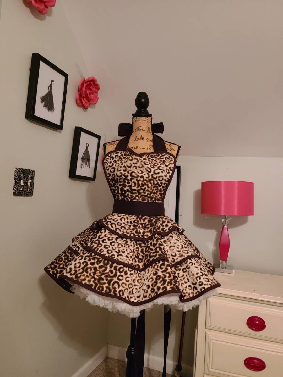 Sweet Cheetah Print Hostess Apron - Etsy