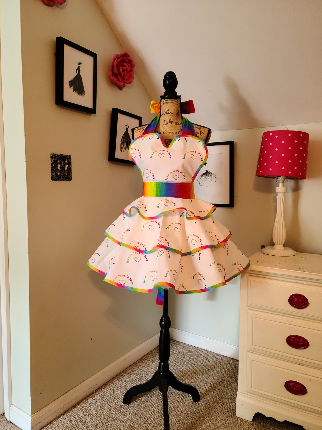 Love is Love Retro Style Hostess Apron - Etsy