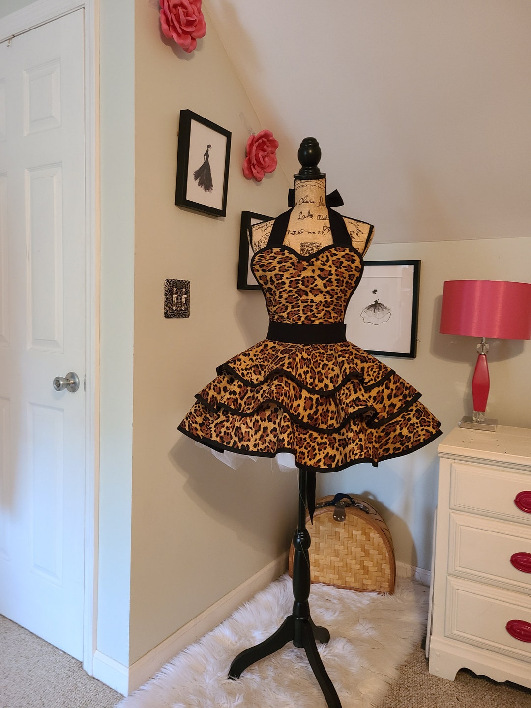 Leopard Print Retro Style Hostess Apron - Etsy