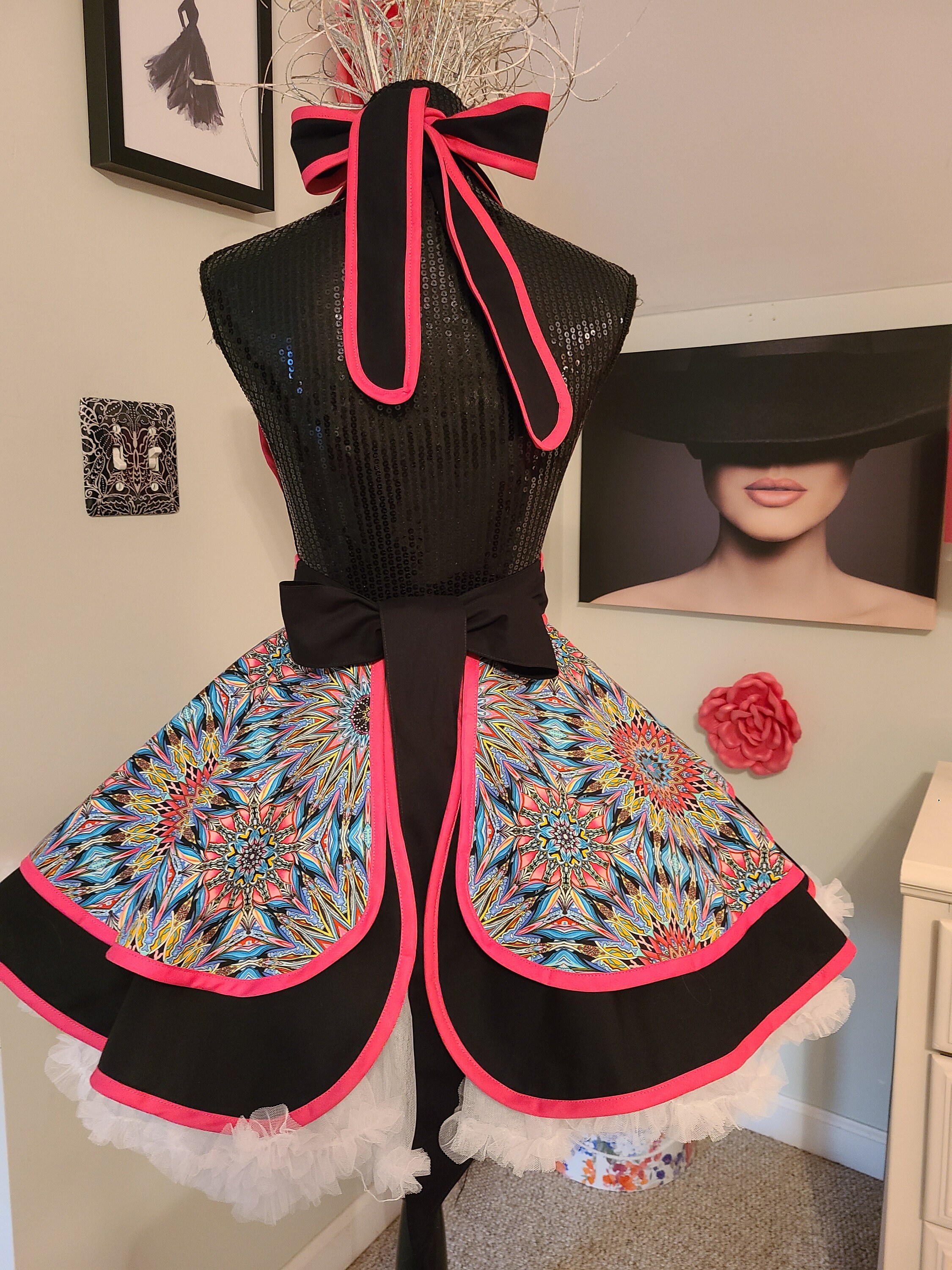 Unique Hostess Apron With Bold Medallion Pattern.. Hostess | Etsy