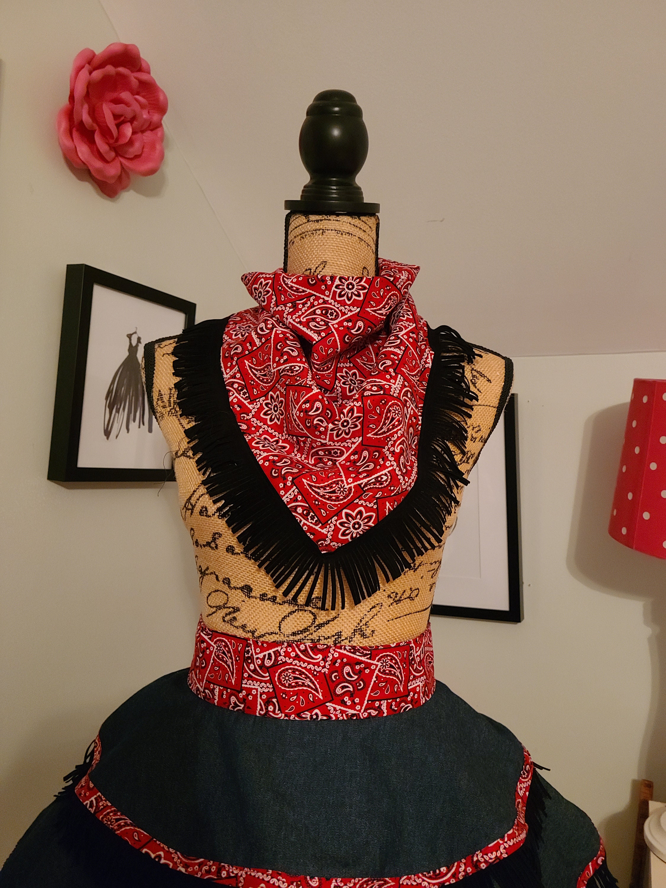 Cosplay Cowgirl Apron and Matching Neck Bandana - Etsy